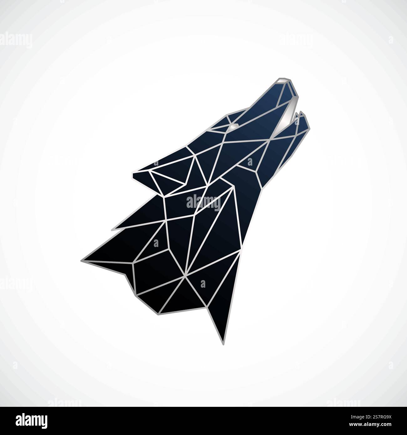 Abstract polygonal howling wolf design. Wild wolf silhouette in ...