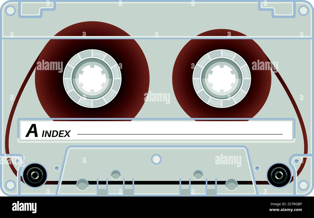 Clear plastic audio cassette Stock Vector Images - Alamy