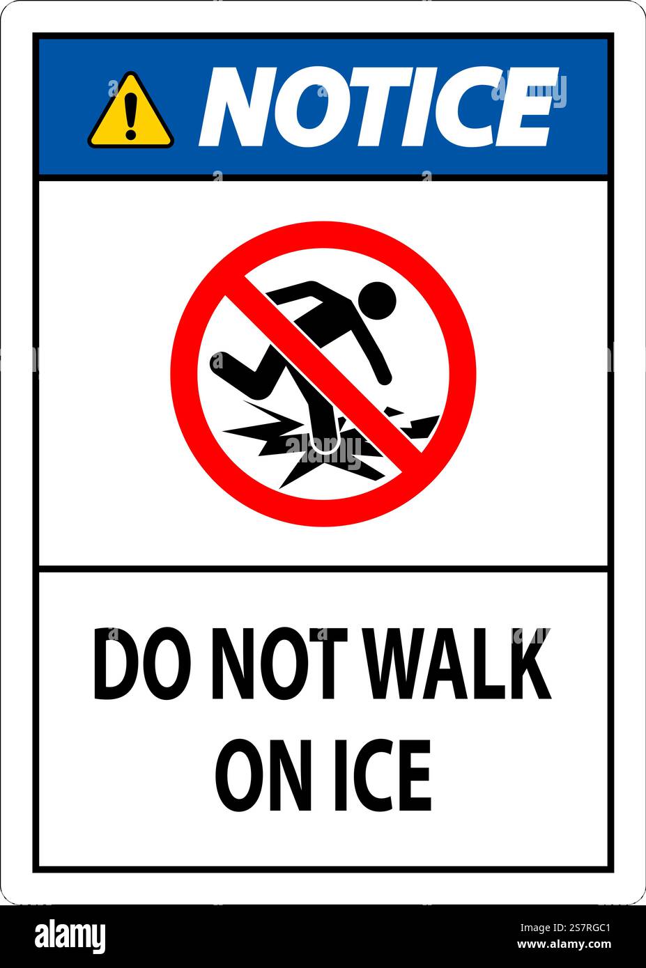 Notice Sign Do Not Walk On Ice Stock Vector Image & Art - Alamy