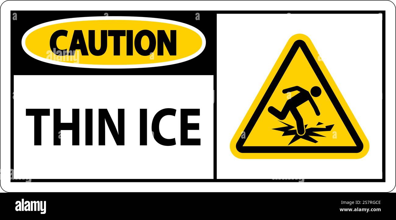 Water Safety Sign Danger - Thin Ice Stock Vector Image & Art - Alamy