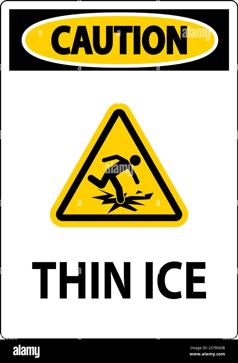 Water Safety Sign Danger - Thin Ice Stock Vector Image & Art - Alamy