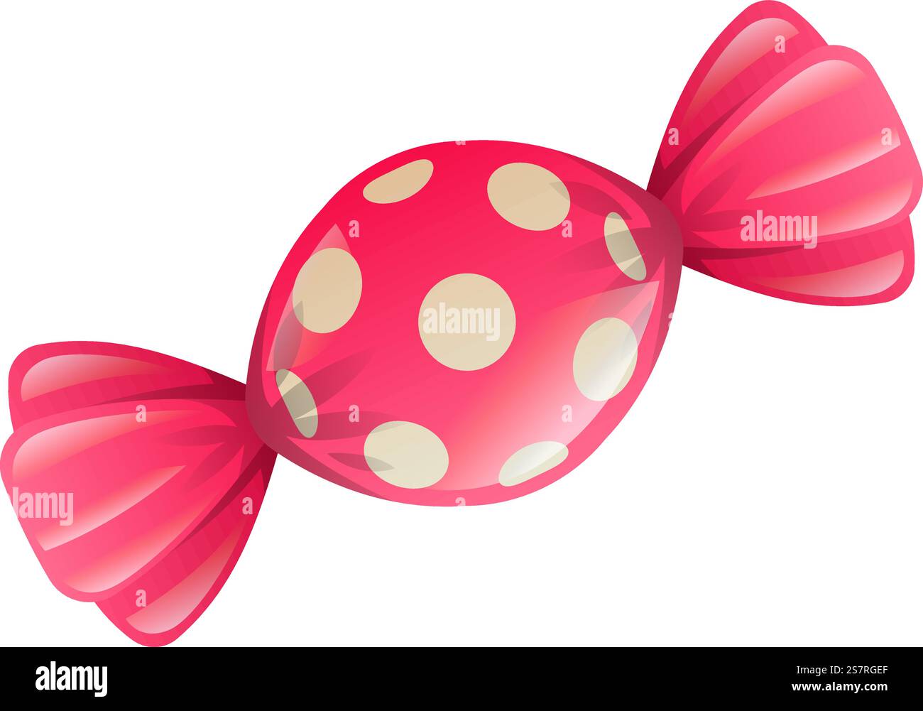 Sweet cartoon icon. Pink foil wrap with hard candy isolated on white ...