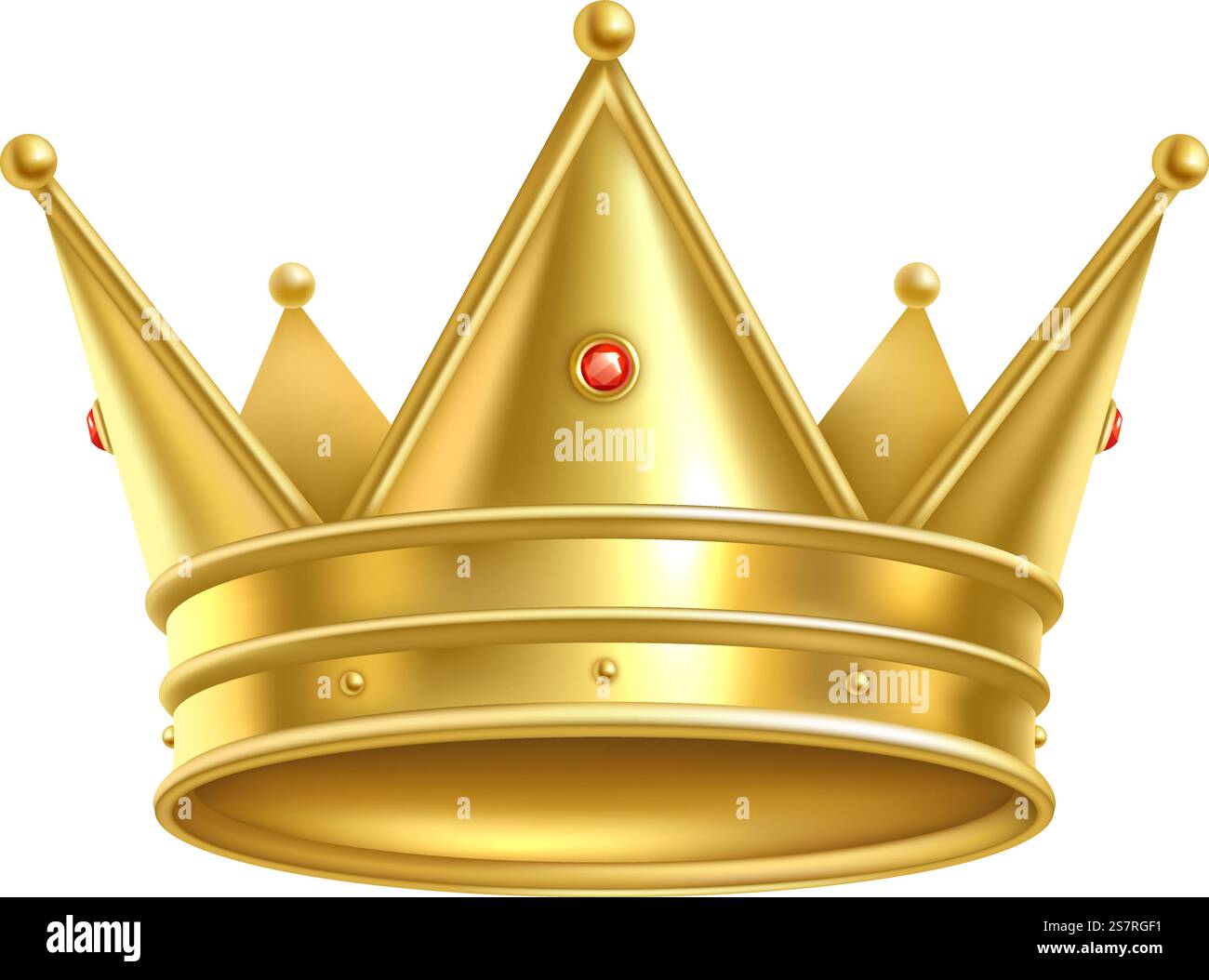 Golden crown. Realistic royal symbol. King sign isolated on white background. Golden crown ...