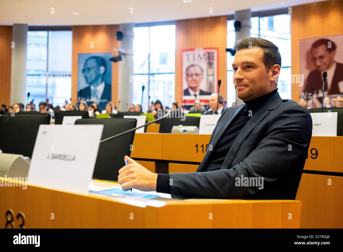 Jordan Bardella at the debate on European and global security between ...