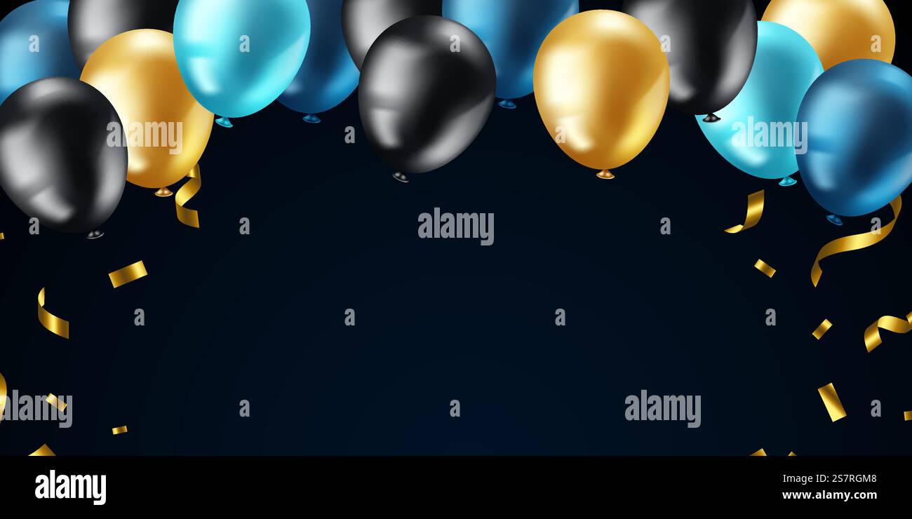 celebration background with elegant balloons Beautiful 3D design vector ...