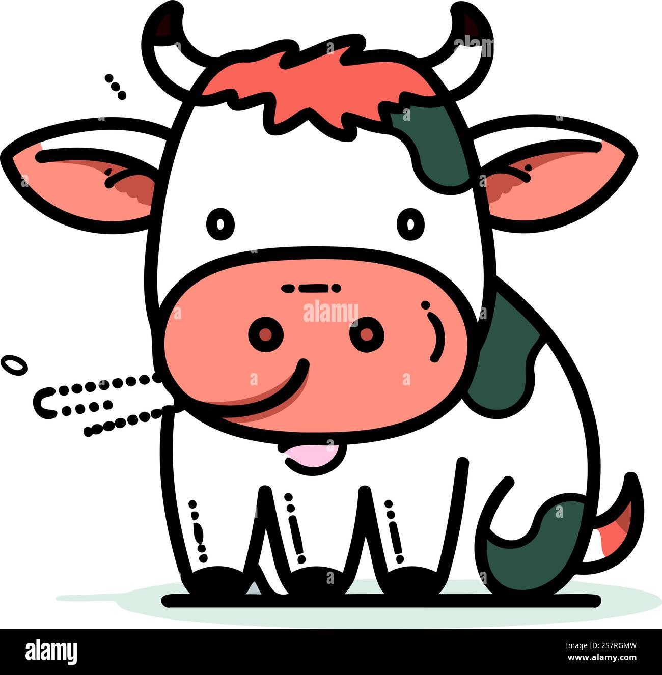 Cute cartoon cow. Vector illustration in doodle style Stock Vector ...
