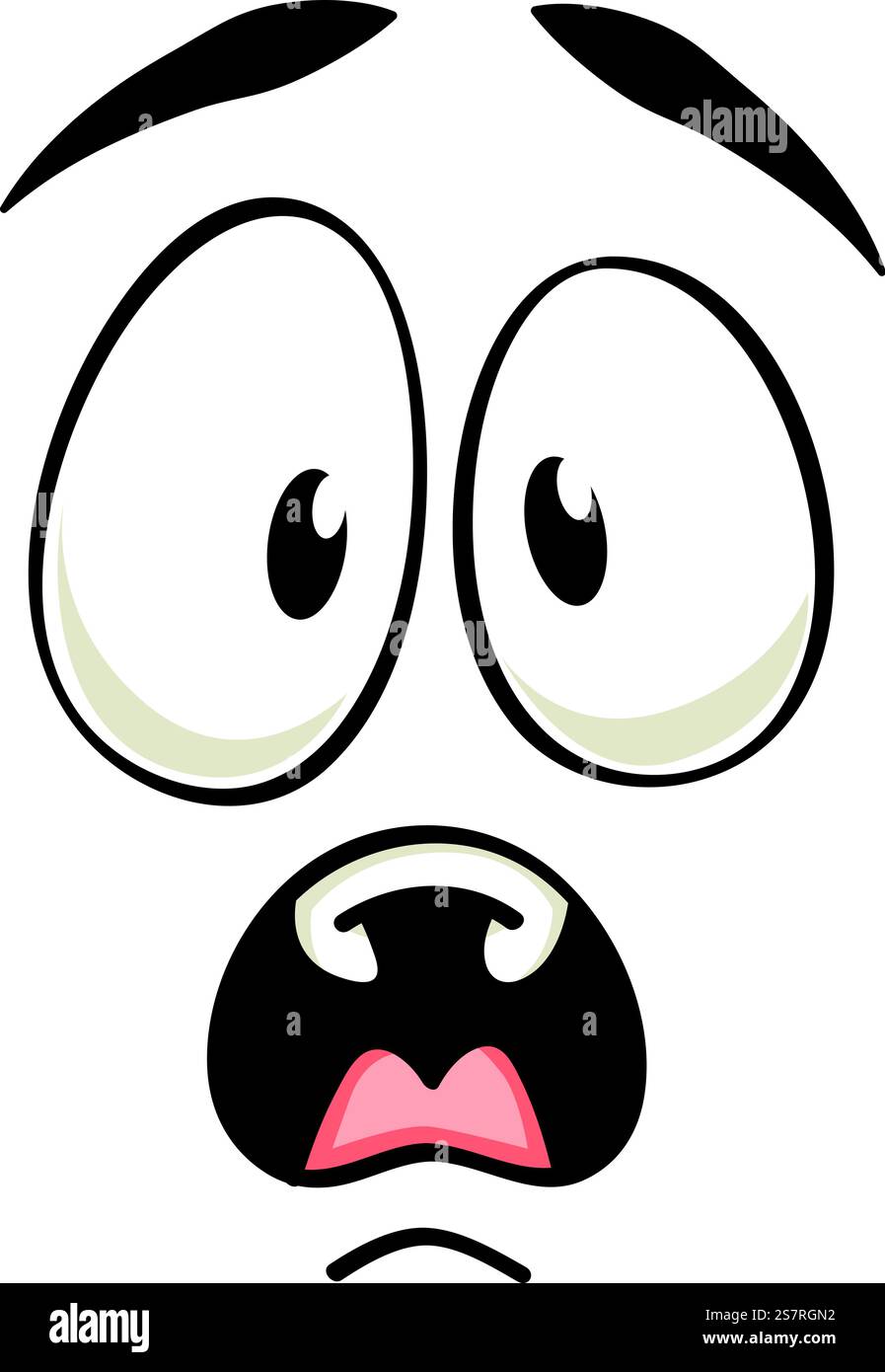 Anguished face. Scared expression emoji. Negative feeling isolated on ...