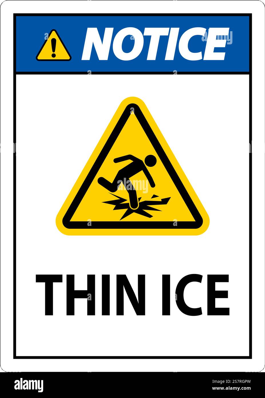 Water Safety Sign Danger - Thin Ice Stock Vector Image & Art - Alamy