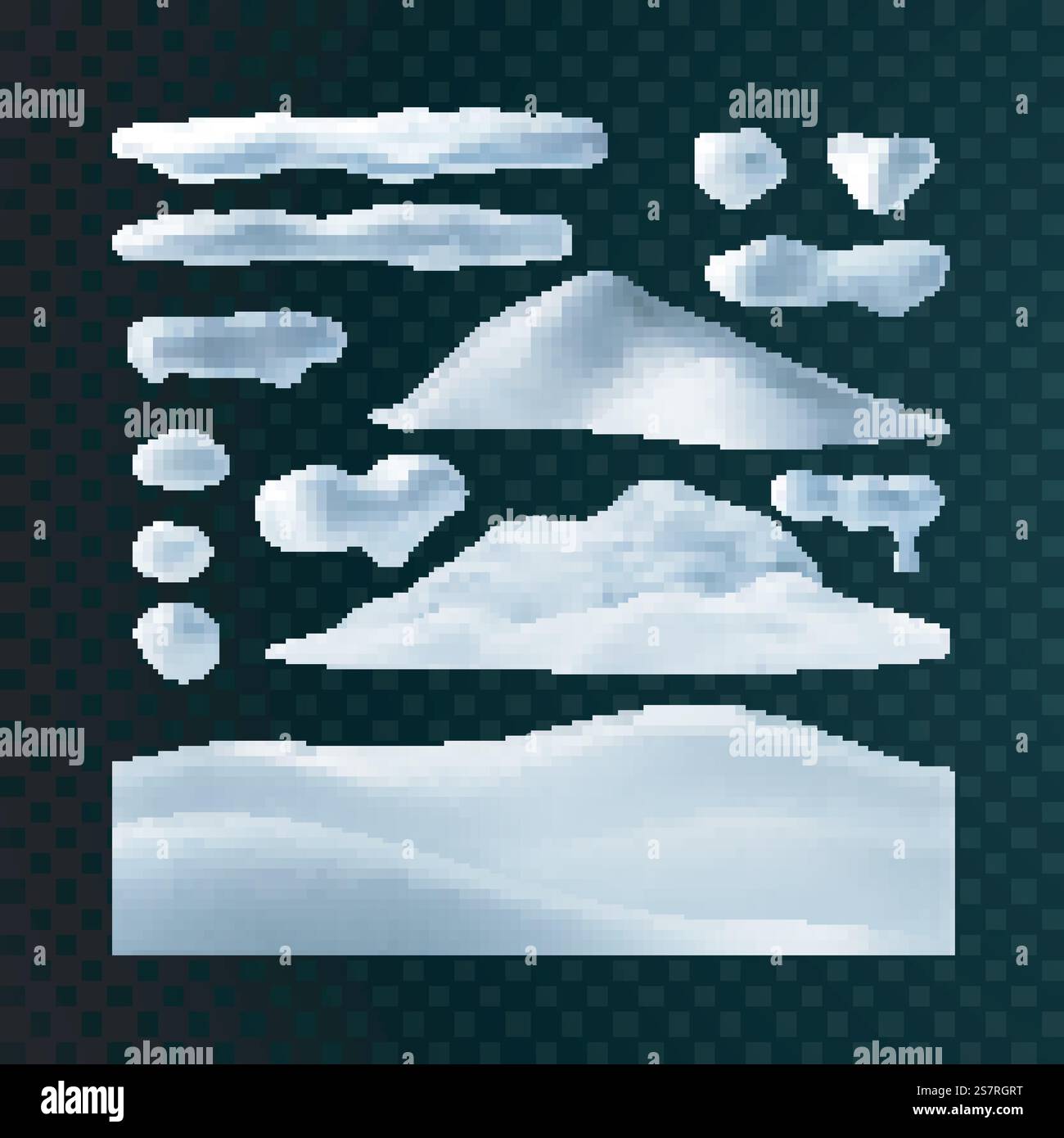 Vector set of snow caps, icicles, snowball and snowdrift isolated on ...