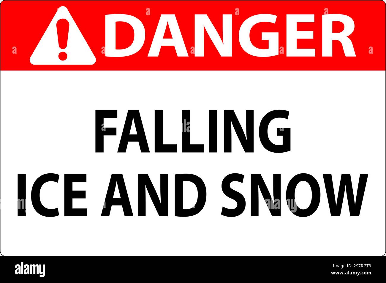 Danger Sign Falling Ice And Snow Stock Vector Image & Art - Alamy