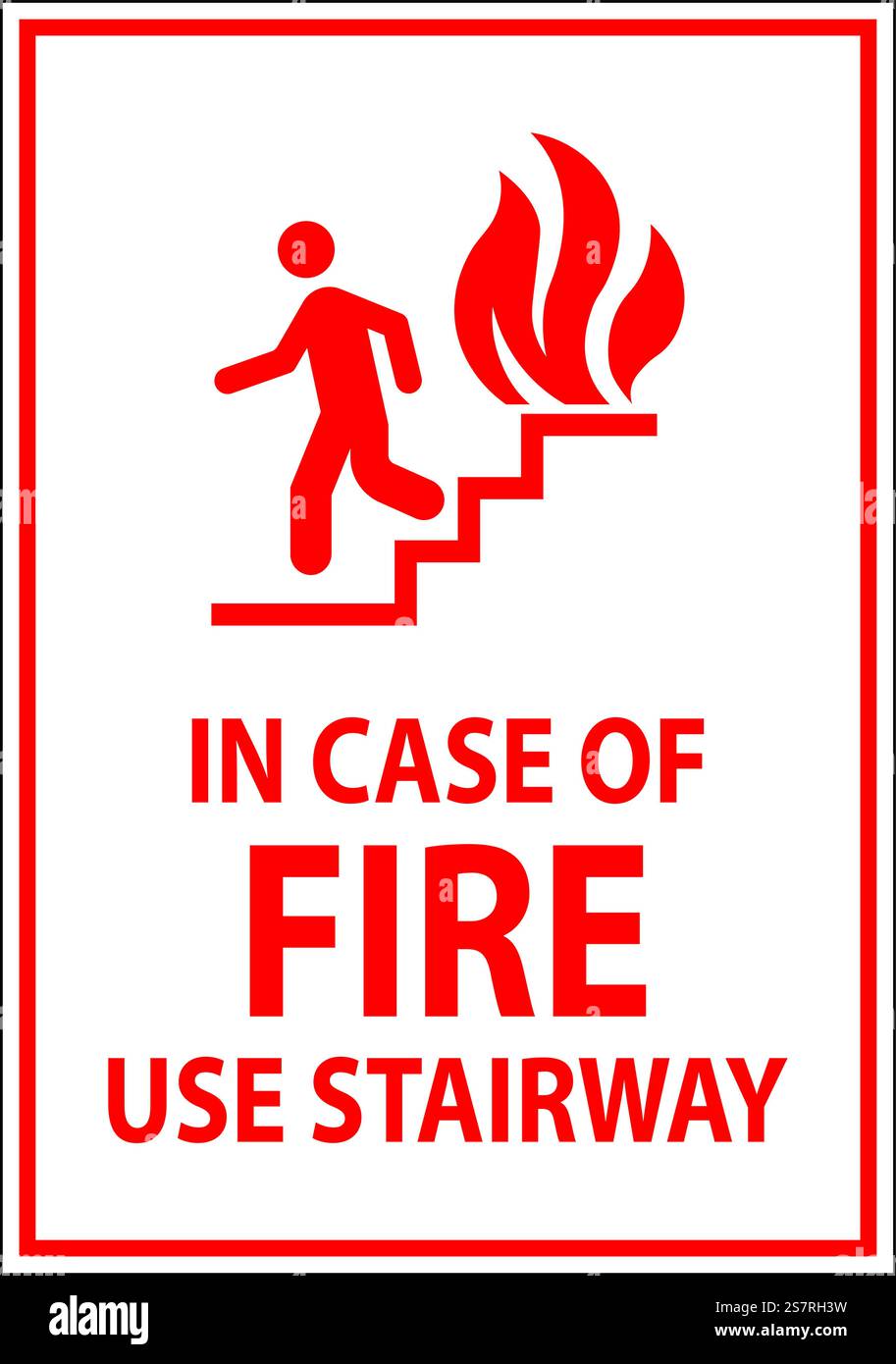 Caution Sign In Case of Fire Use Stairway Stock Vector Image & Art - Alamy