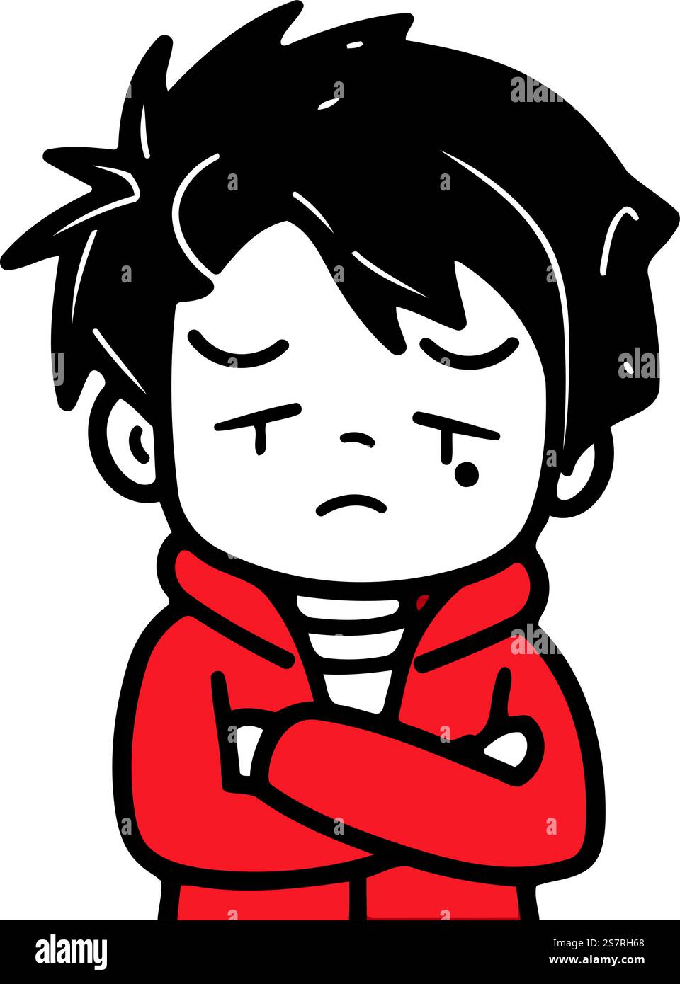 boy feeling sick. vector illustration graphic design. doodle icon Stock ...