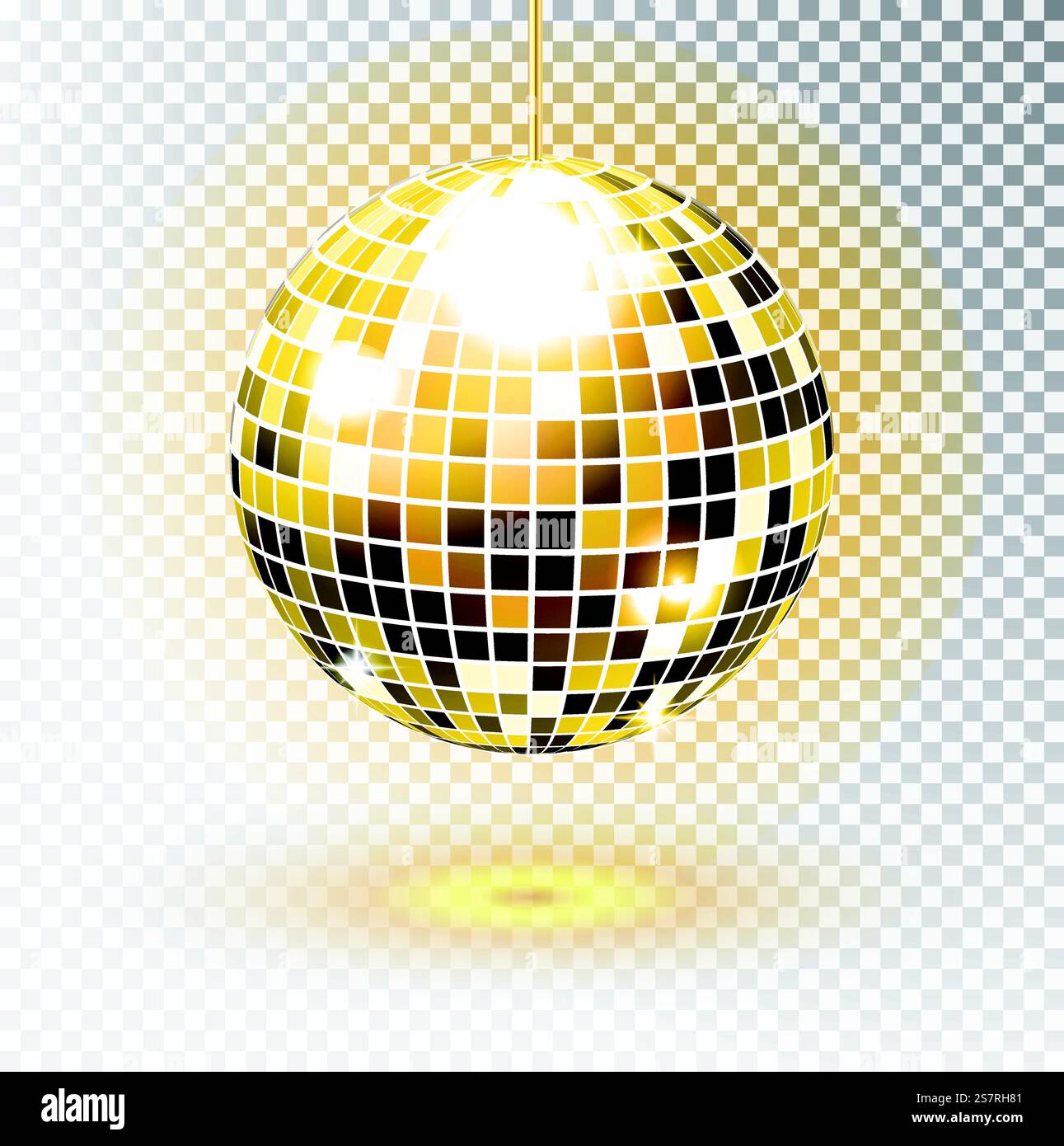 Golden disco ball. Vector illustration. Isolated. Night Club party ...