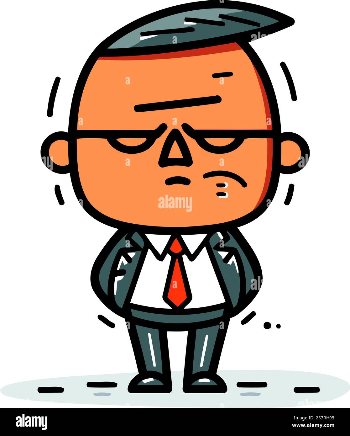 Angry boss cartoon character. Vector illustration in line art style ...