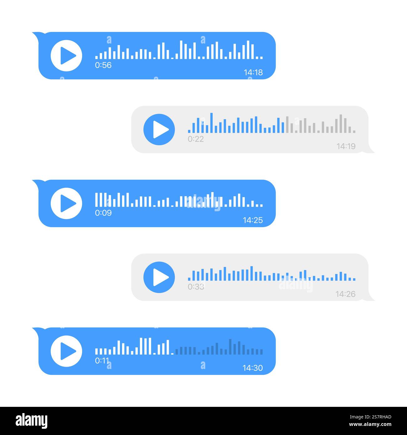 Voice messages bubbles social media icons . Vector illustration Stock ...