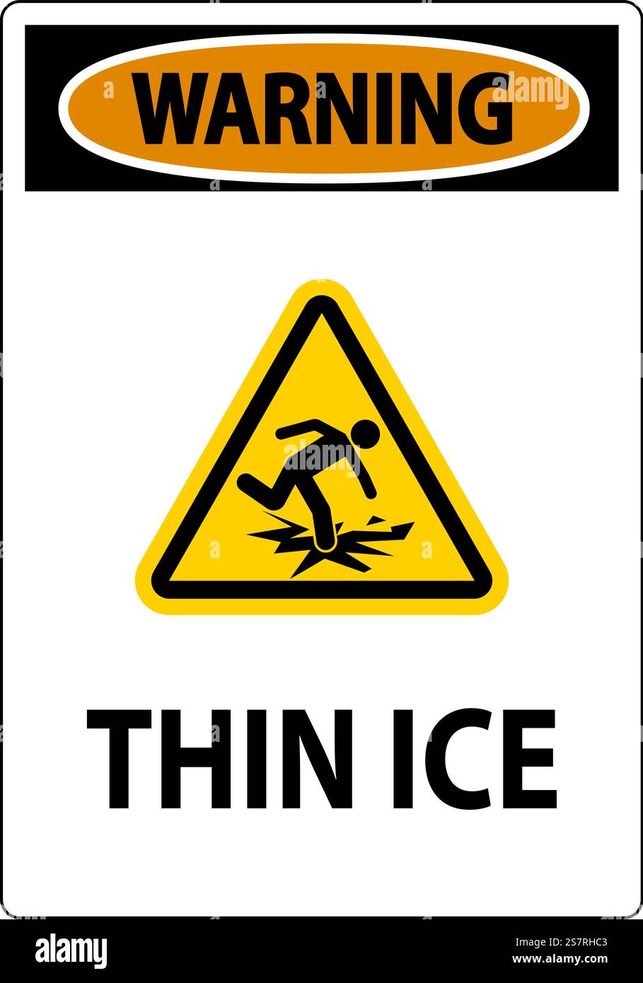 Water Safety Sign Danger - Thin Ice Stock Vector Image & Art - Alamy