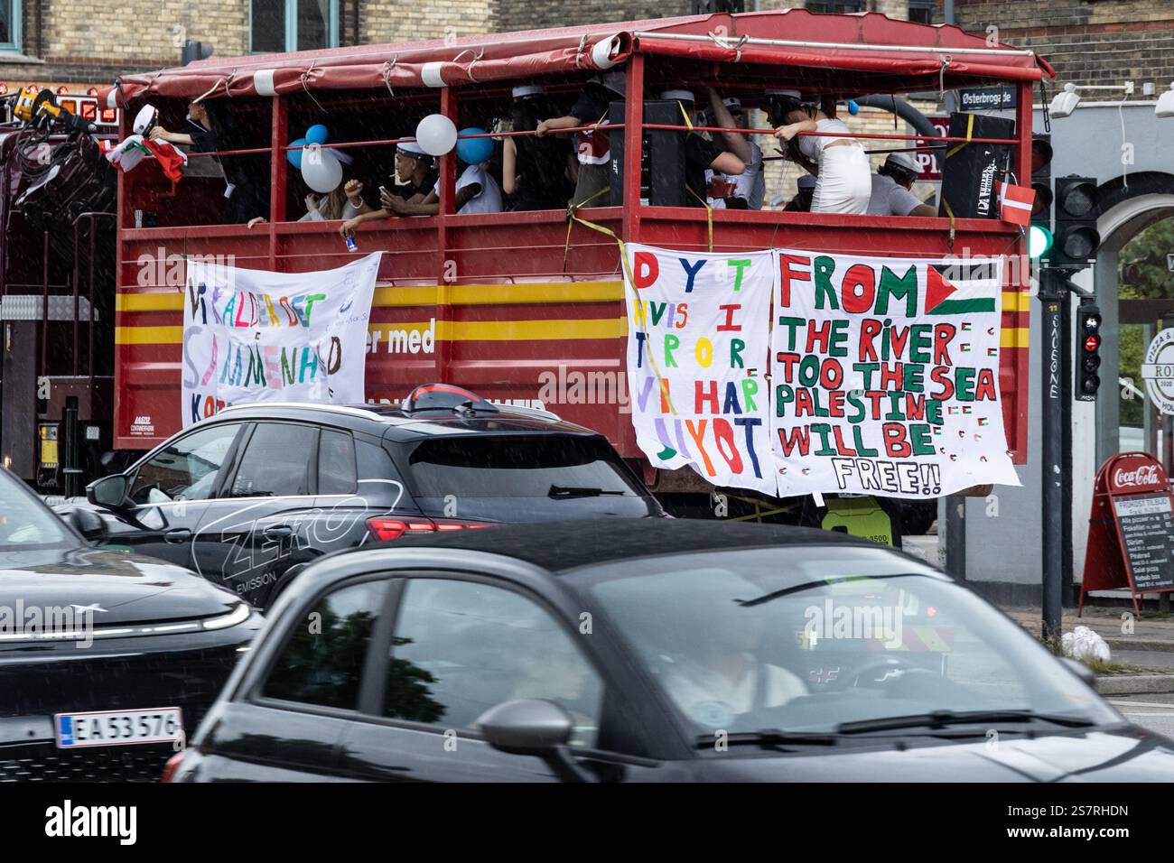 High school graduation truck drive party hi-res stock photography and ...
