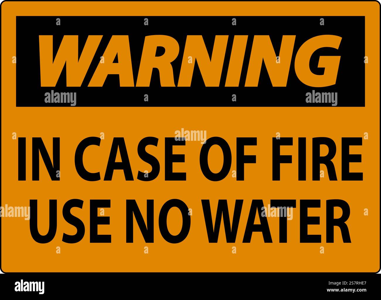Danger Sign Danger - In Case Of Fire Use No Water Stock Vector Image ...