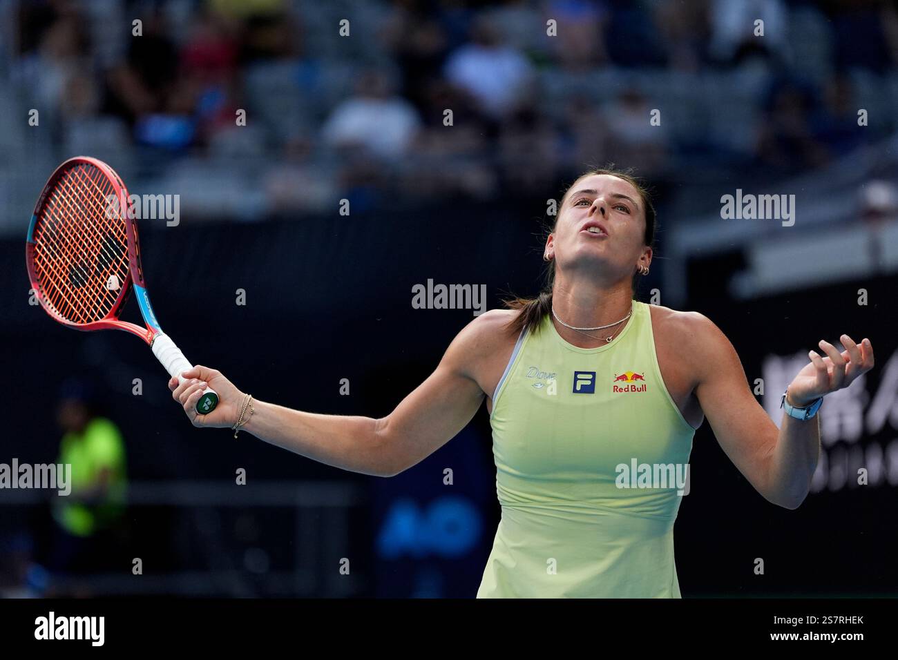 Emma Navarro of the U.S. reacts during her fourth round match against ...