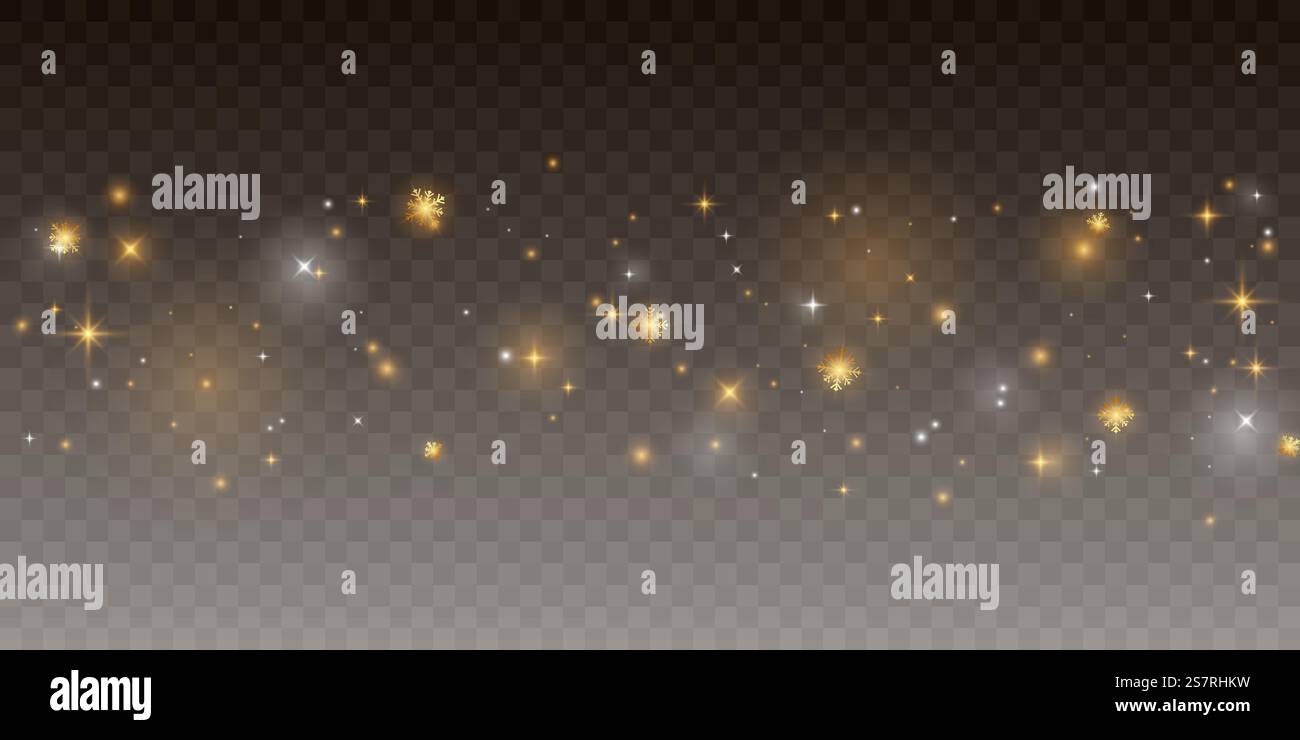 Golden sparkling light background with luxurious golden snowflakes. Vector illustration Stock ...