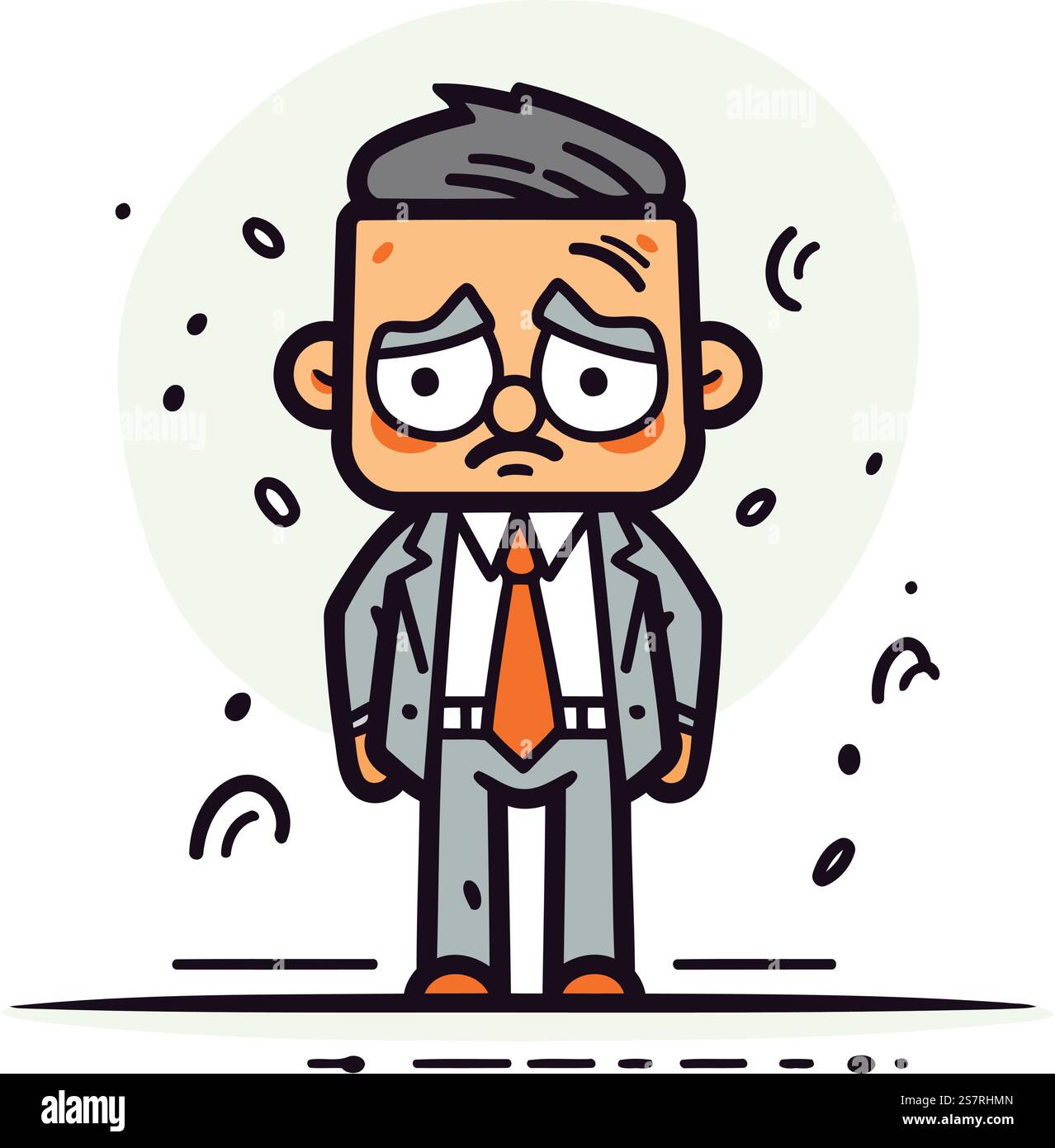 Angry man in suit and glasses. Vector illustration in flat cartoon ...