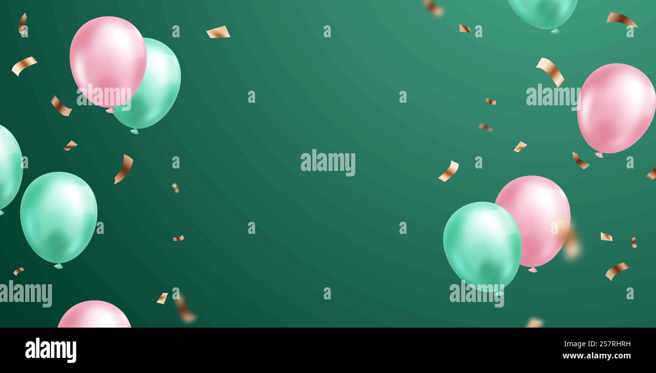 celebration background with elegant balloons Beautiful 3D design vector ...