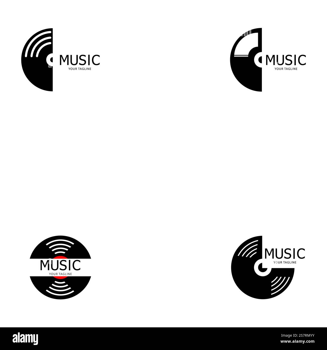 Vinyl disk record music logo vector icon illustration design Stock ...
