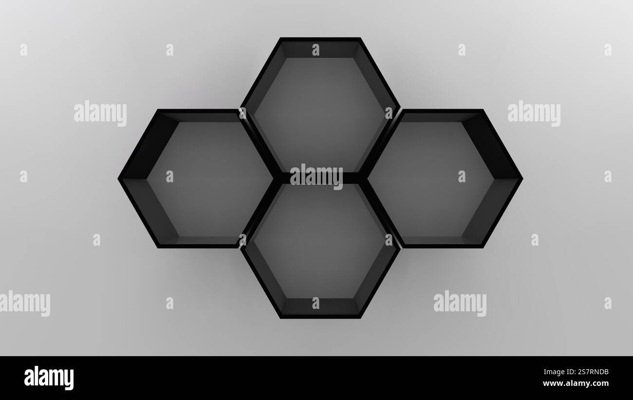 3d empty white hexagon Stock Vector Images - Alamy