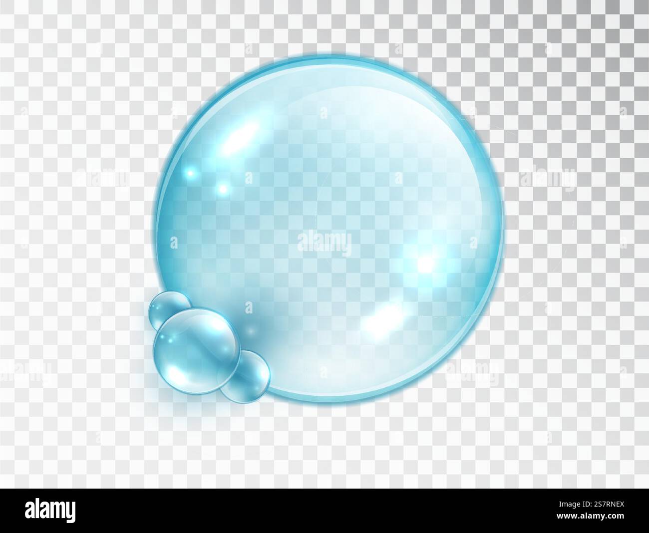 Water bubbles Isolated on checkered background. Transparent Realistic ...
