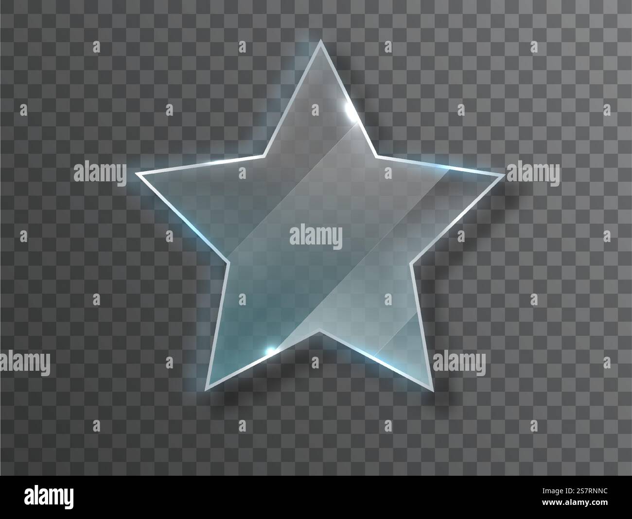 Star glass plate mock up isolated on transparent background. Vector ...