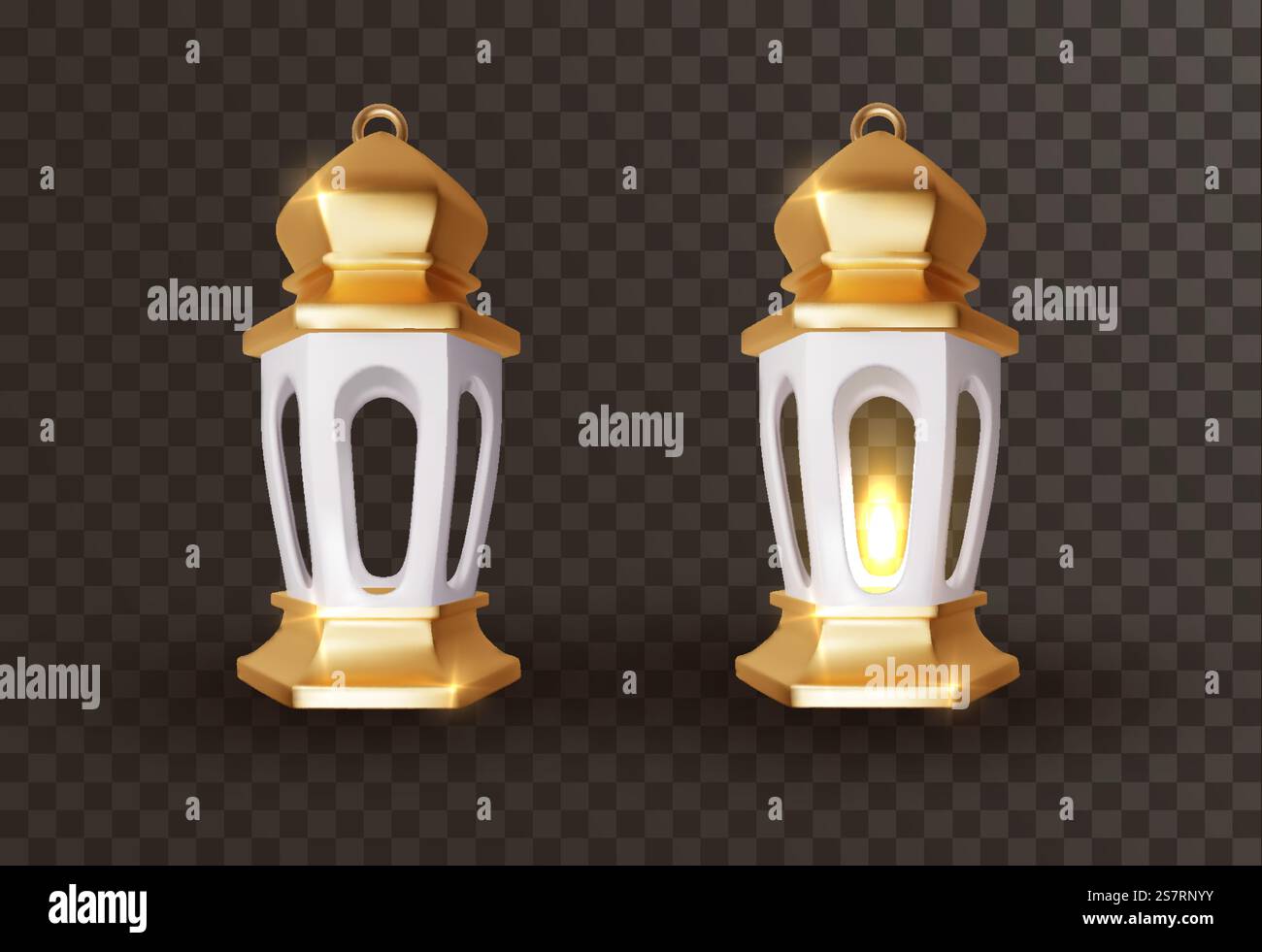 Arabic lanterns realistic lanterns with glowing. Islamic Realistic ...