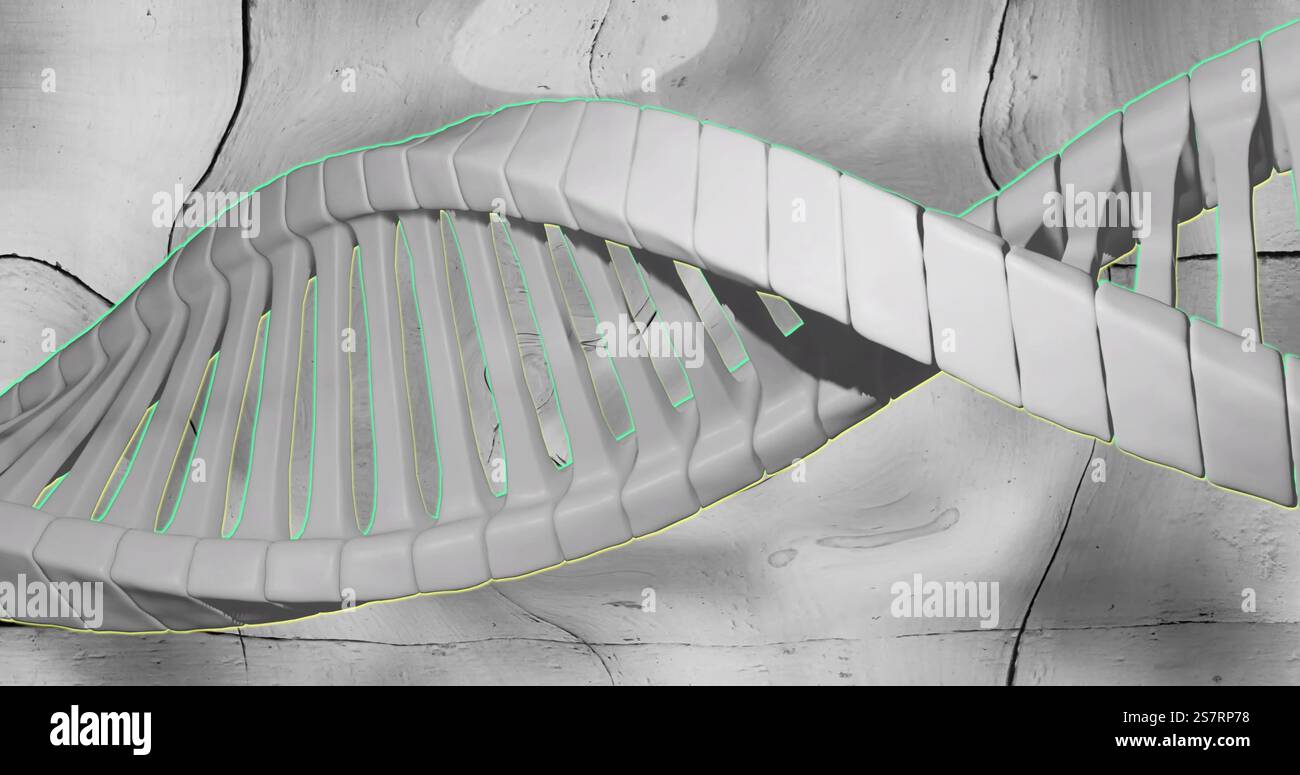 Image of dna strand over gray background Stock Photo - Alamy