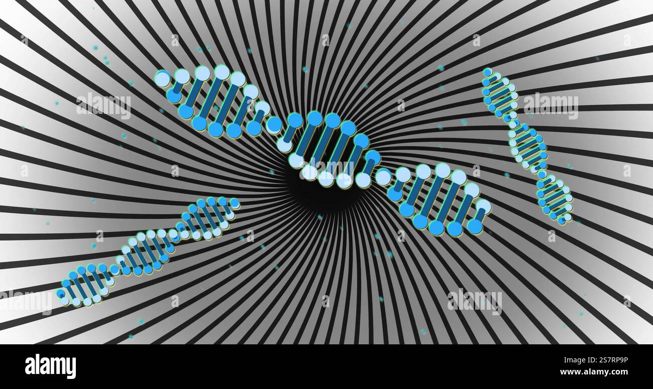 Image of dna strands over white shapes Stock Photo - Alamy