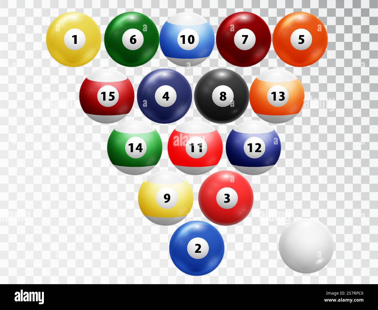 Billiard balls isolated. Glossy shiny Balls collection. Assorted ...