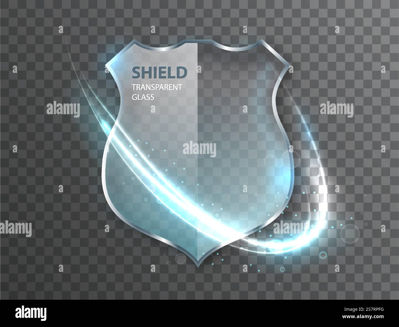 Glass shield sign on transterent background. Safety badge protection ...