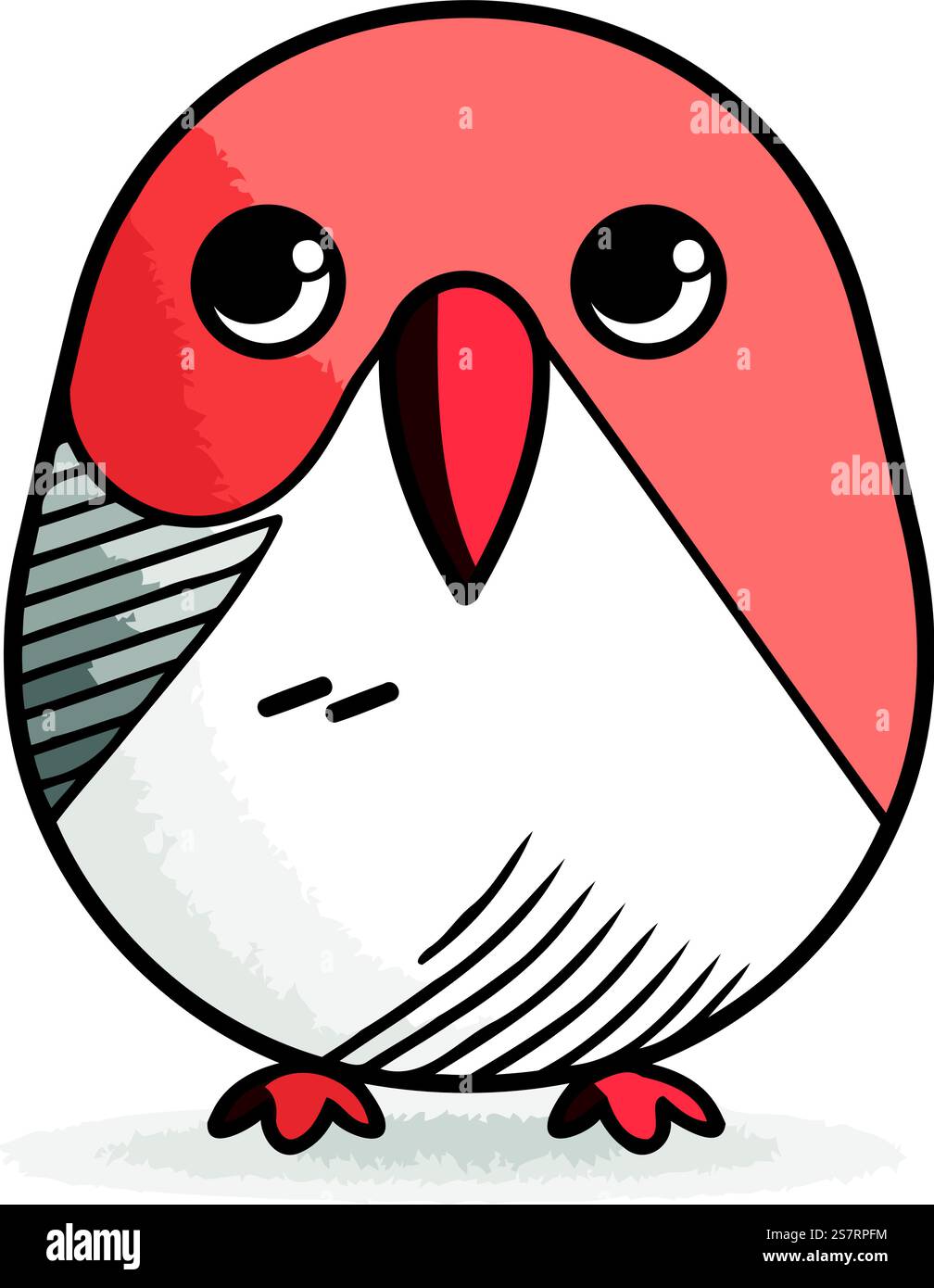 Cute cartoon christmas robin. Hand drawn vector illustration Stock ...