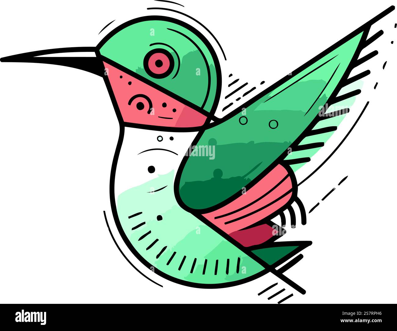 Hummingbird cartoon doodle icon. Hand drawn vector illustration Stock ...