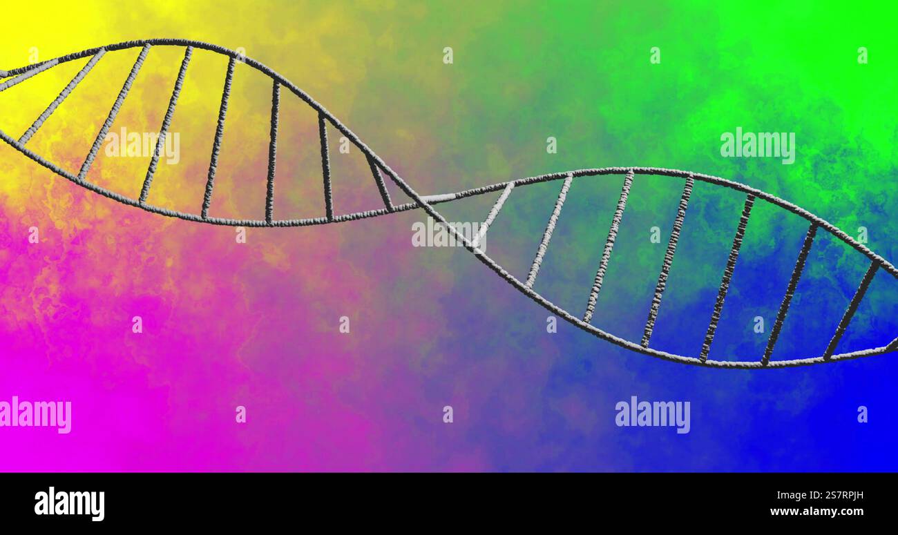 DNA strand image over colorful gradient background Stock Photo - Alamy
