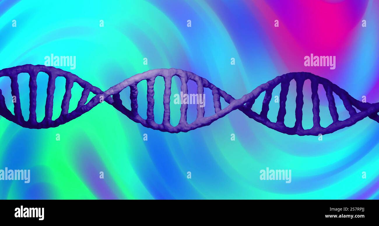 DNA strand image over vibrant, colorful background Stock Photo - Alamy