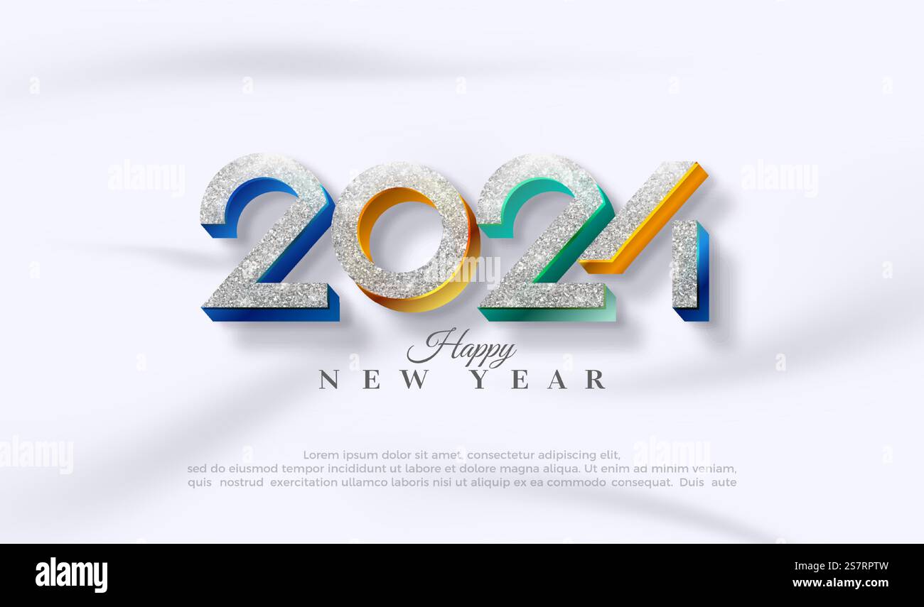 New year design number 2024. With modern colorful 3d numbers. Happy new ...