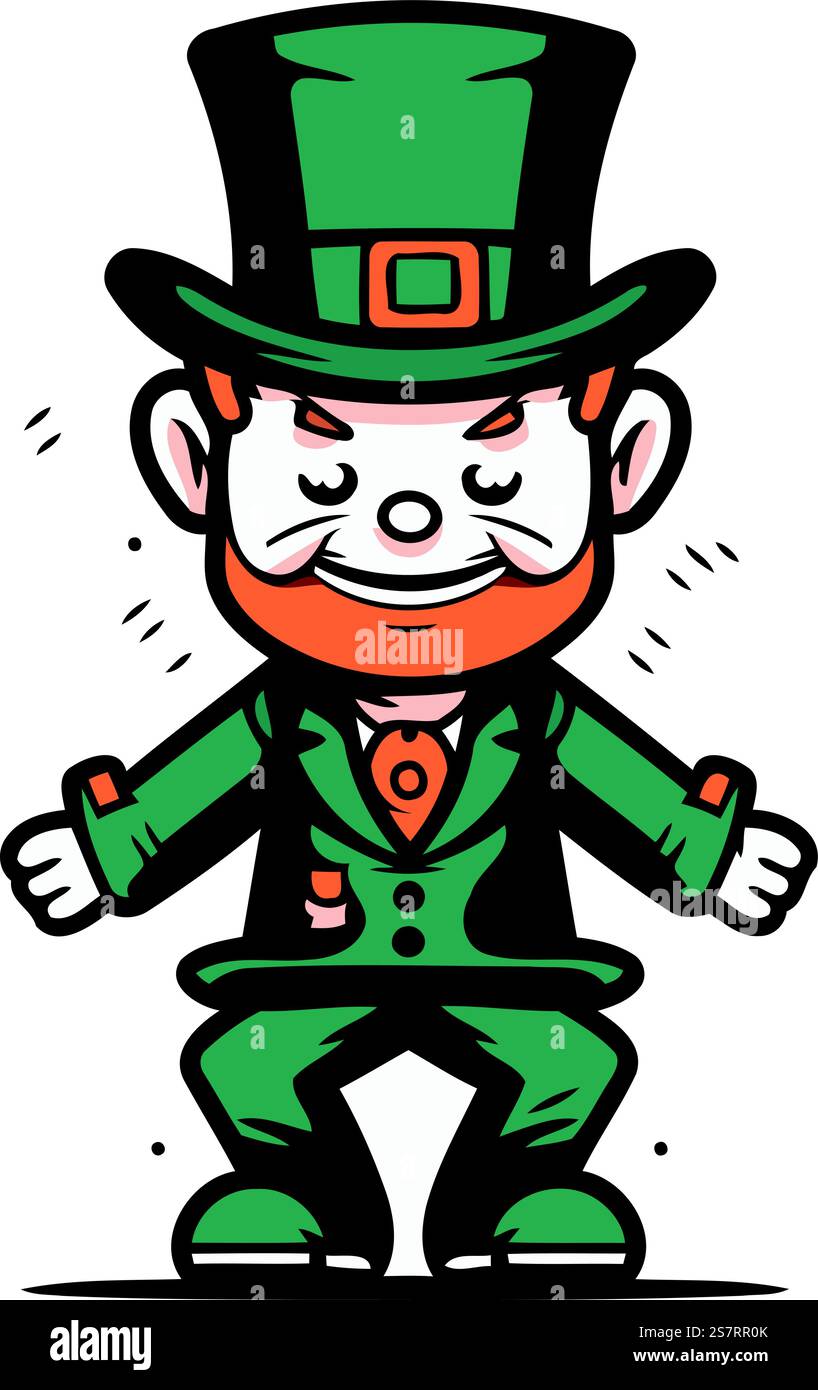 Cartoon Leprechaun Mascot Character. Vector illustration Stock Vector ...