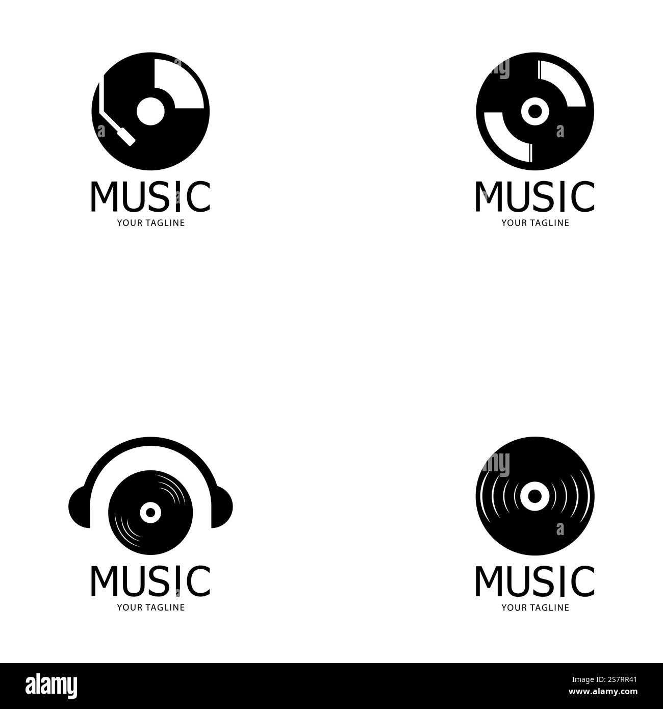 Vinyl disk record music logo vector icon illustration design Stock ...
