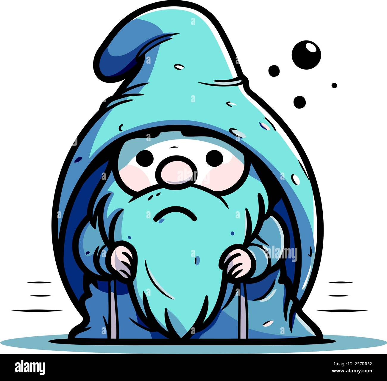 Cartoon illustration of gnome with a sad face. Vector clip art Stock ...