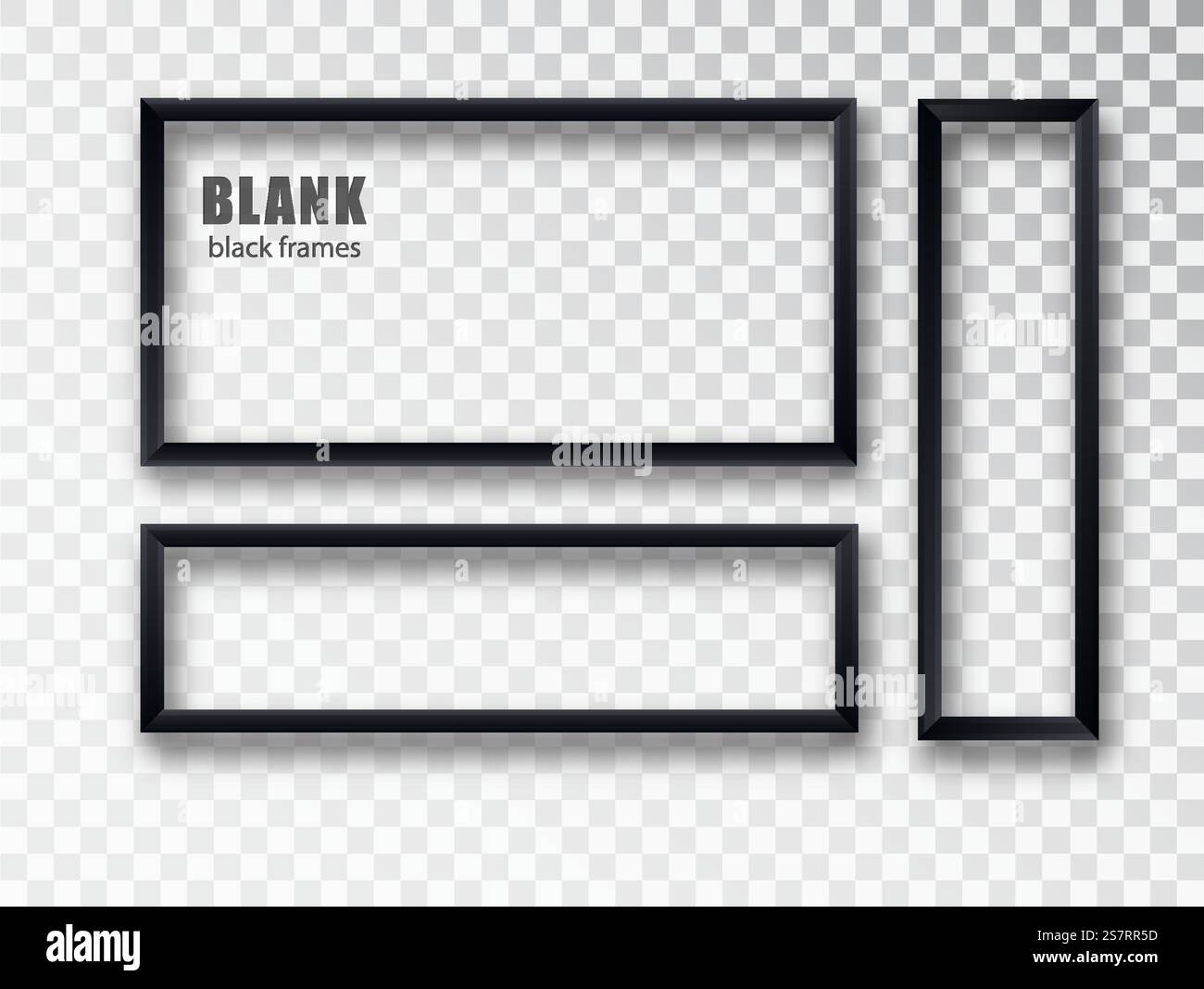 Black Frames banners set. Vector plates with a place for inscriptions ...