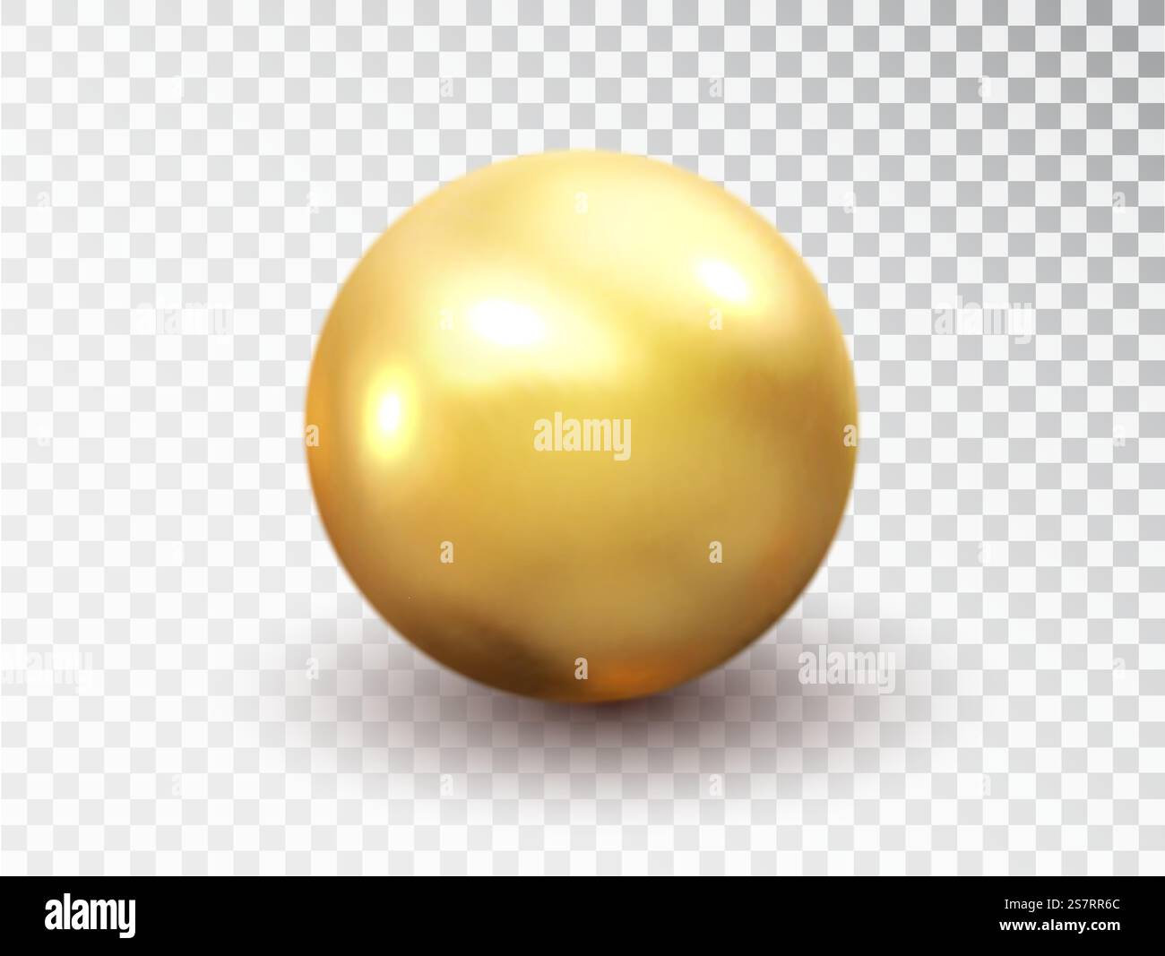 Golden sphere isolated on transparent background. Golden glossy 3D ball ...