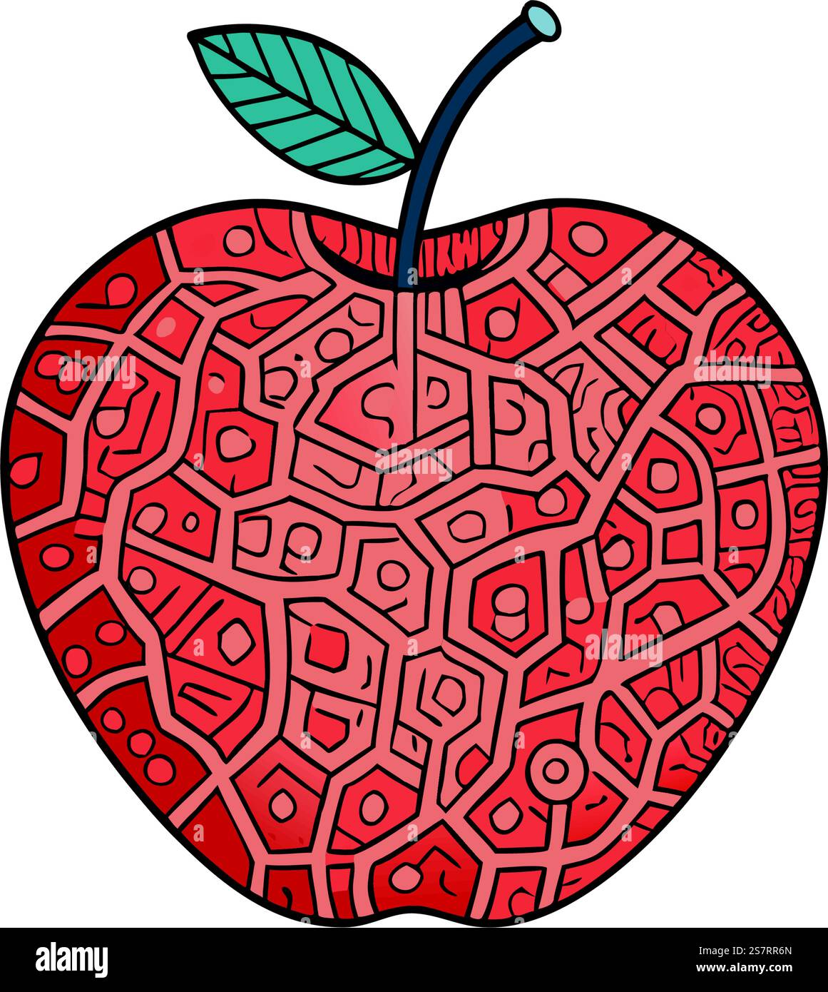 Futuristic apple design with detailed circuitry inspired lines ...