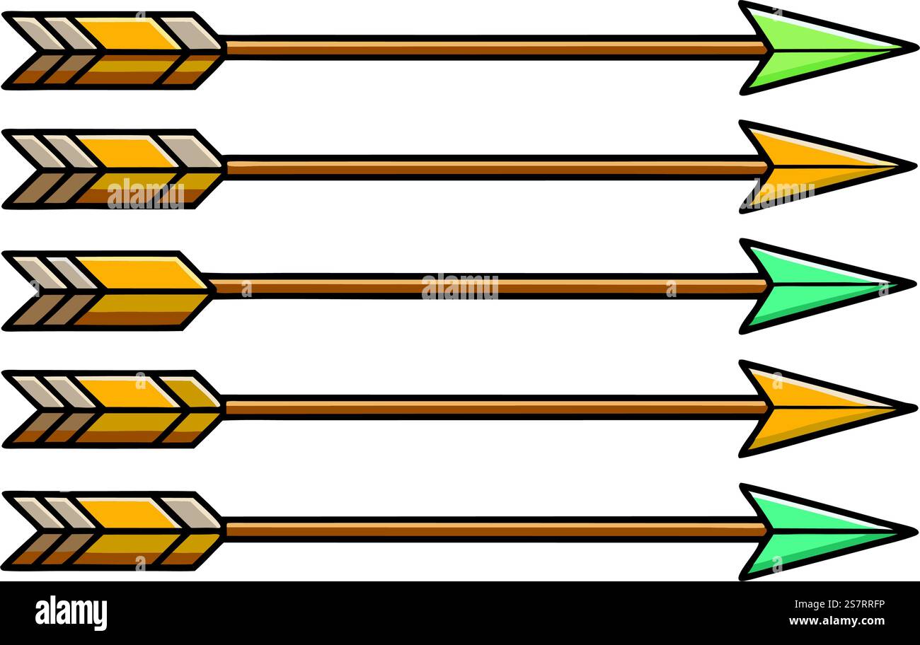 Brightly colored arrow icons featuring geometric designs, suitable for ...