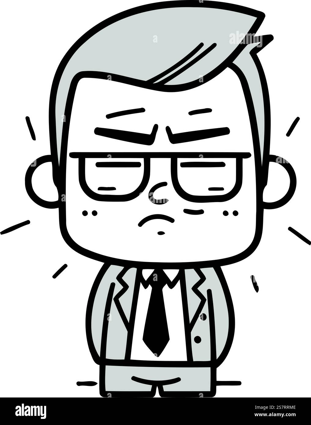 illustration of a stick figure man with glasses and a tie feeling sad ...