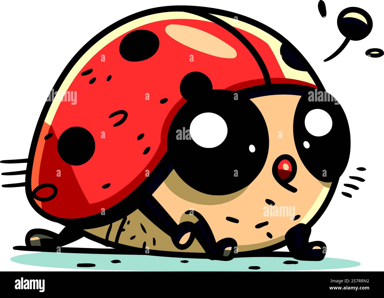 Cute cartoon ladybug isolated on white background. Vector illustration ...