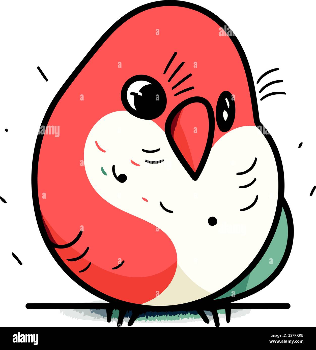 Vector illustration of cute cartoon red cardinal bird. Isolated on ...